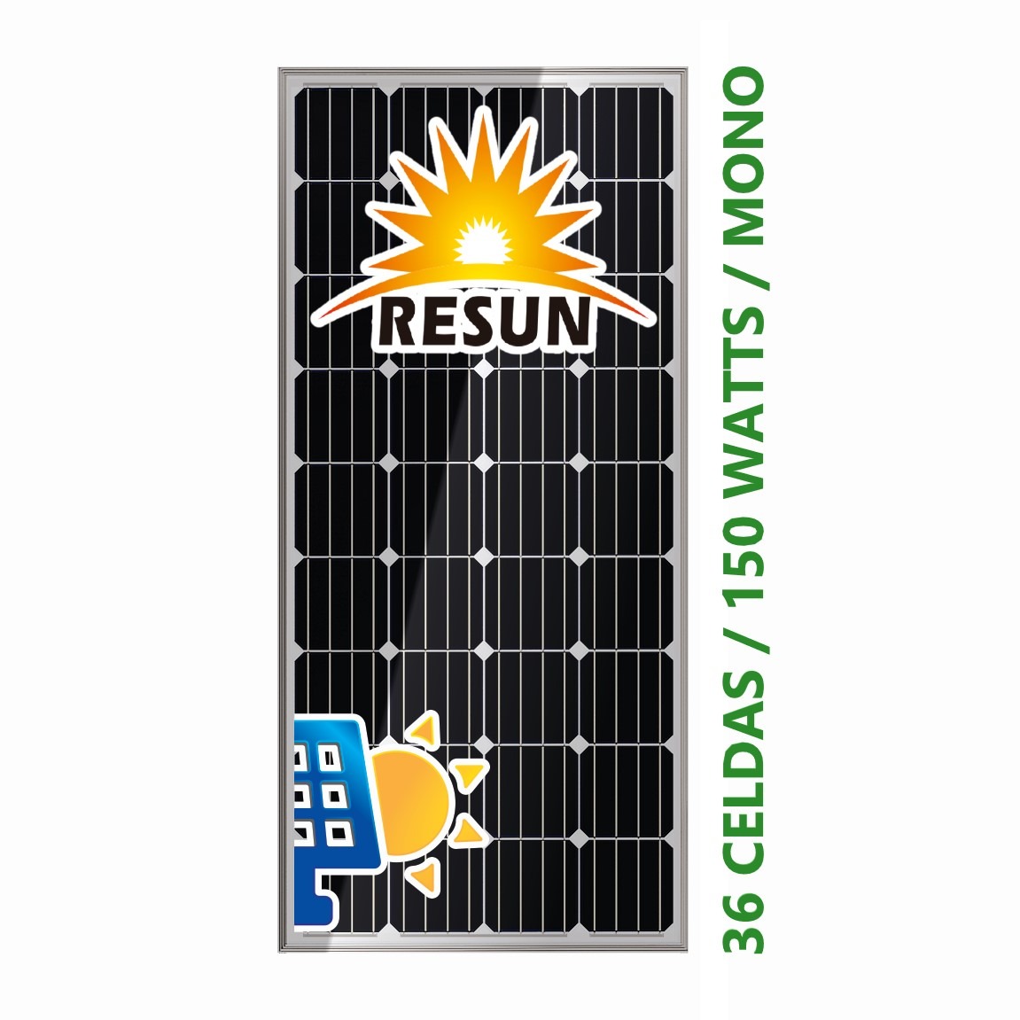 Panel Solar 150 Watts Monocristalino RESUN - Solartex Chile Panel Solar 150 Watts Monocristalino RESUN - Solartex Chile